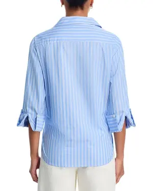CISSA Striped Asymmetrical Pullover Shirt