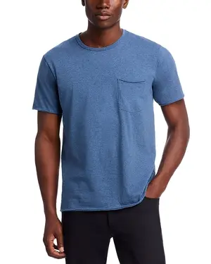 Rag & Bone Miles Melange Pocket Tee - Heather Navy