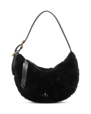 Rag & Bone Mercer Small Shearling Hobo Bag - Black