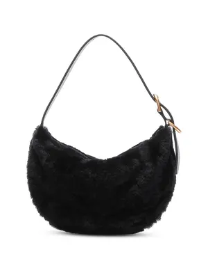 Rag & Bone Mercer Small Shearling Hobo Bag - Black