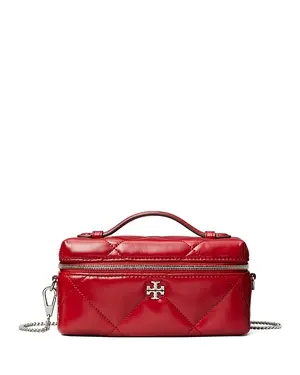 Tory Burch Kira Diamond Quilted Leather Vanity Case - Red