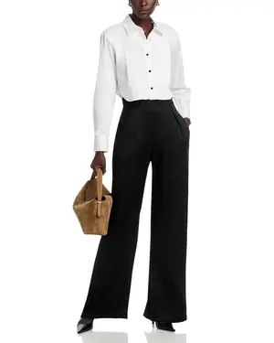 TOCCIN Nic Cropped Tuxedo Shirt