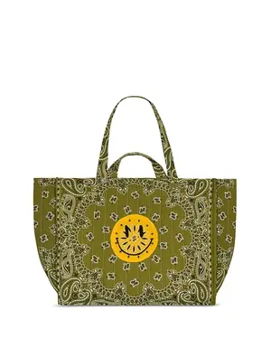 CALL IT BY YOUR NAME Maxi Cabas Quilted Bandana Tote - Bronze
