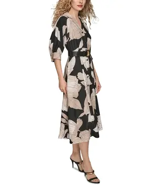 Donna Karan New York Floral Print Shirtdress