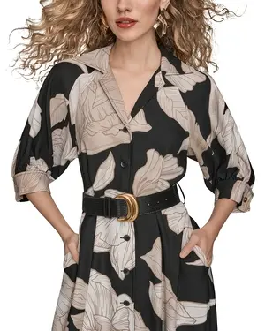 Donna Karan New York Floral Print Shirtdress
