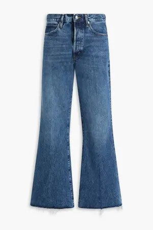 FRAME The Lax Mid-rise Flared Jeans - Mid Denim