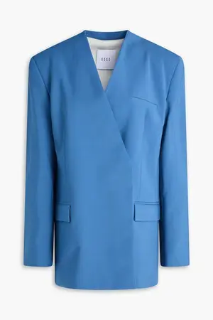 ESSE STUDIOS Homme Double-breasted Crepe Blazer - Azure