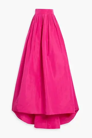 Carolina Herrera Pleated Silk-faille Maxi Skirt - Fuchsia