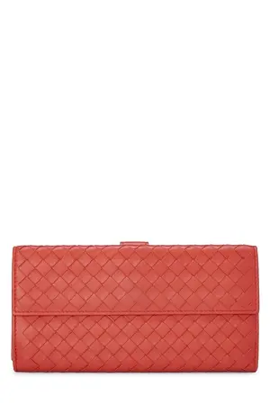 Bottega Veneta Intrecciato Wallet - Orange