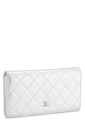 Chanel Metallic Quilted Lambskin Long Wallet