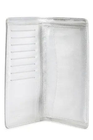 Chanel Metallic Quilted Lambskin Long Wallet