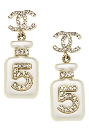 Chanel N°5 Perfume Dangle Earrings