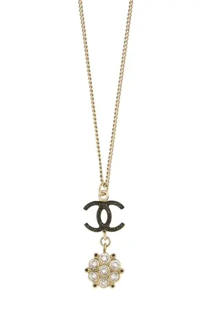 Chanel Crystal 'cc' Pendant Necklace