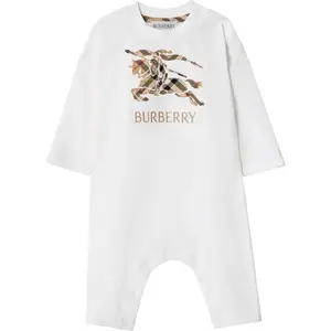 Burberry Ekd Check Cotton Jumpsuit