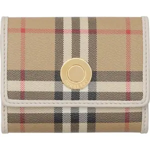 Burberry Small Check Folding Wallet - Vintage Check/soap Beige