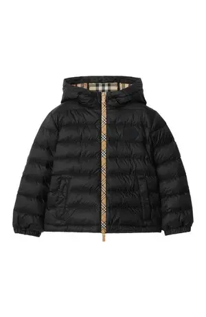 Burberry Checker-tape Nylon Hooded Puffer Jacket