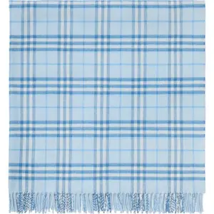 Burberry Check Wool Baby Blanket - Ice Blue