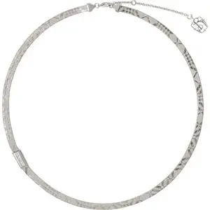 Burberry Engraved Check Chain Necklace - Silver