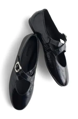 Madewell Remy Crisscross Mary Jane Flat - True Black
