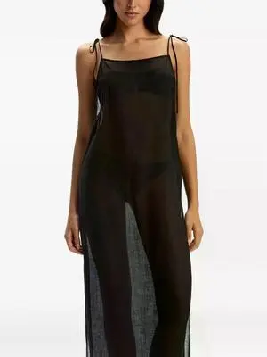 12 STOREEZ Square-neck Maxi Dress - Black