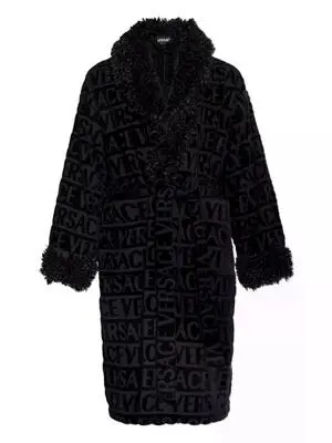 Versace Logo-pattern Bath Robe - Black