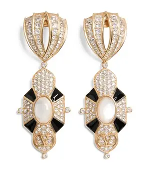 Valentino Garavani Swarovski Crystal-embellished Pendant Earrings - Gold