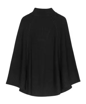 Echo Texture Knit Cape - Black