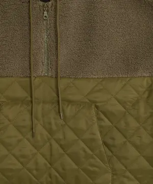 Echo Quilted Hooded Poncho - Olive