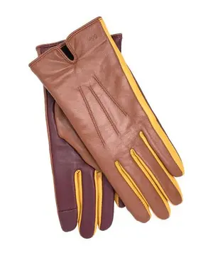Echo Color Block Leather Glove - Cinnamon Bark