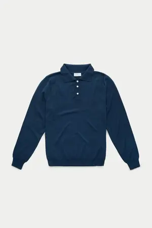 WOLF VS. GOAT (WVG) Wool Knitted Long Sleeve Polo - Ardesia