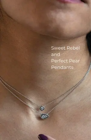 SEED2STONE Pear Diamond Pendant Necklace - Silver
