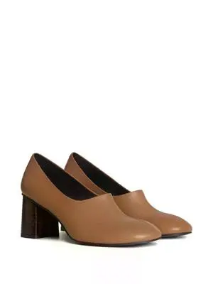 12 STOREEZ 70mm Leather Pumps - Brown