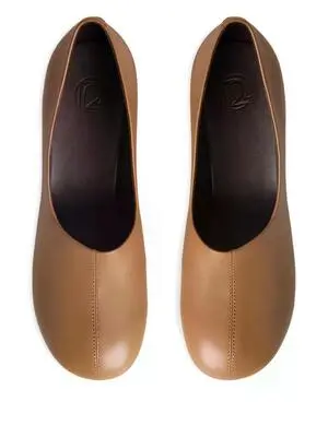 12 STOREEZ 70mm Leather Pumps - Brown