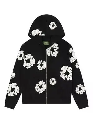 DENIM TEARS Cotton Wreath Zip Hoodie - Black