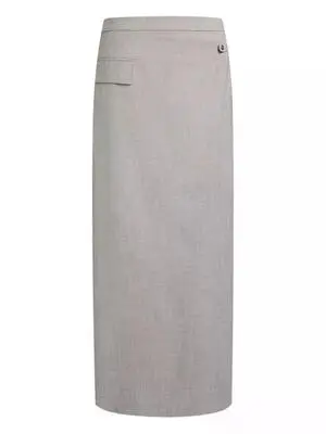 12 STOREEZ Asymmetric Midi Skirt - Grey