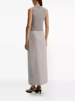 12 STOREEZ Asymmetric Midi Skirt - Grey