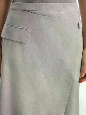 12 STOREEZ Asymmetric Midi Skirt - Grey