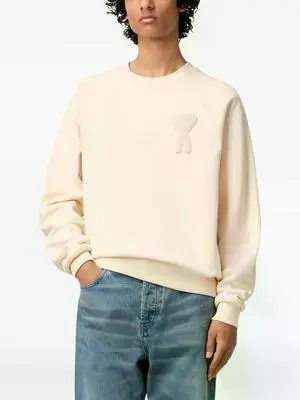 AMI Paris De Coeur Embroidered Sweatshirt - Neutrals