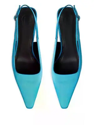 12 STOREEZ 60mm Silk Slingback Pumps