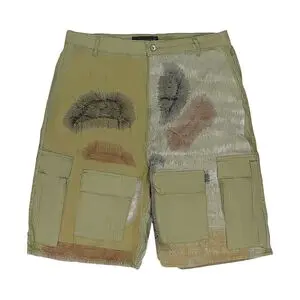 WHO DECIDES WAR BY EV BRAVADO Camouflage Embroidery Cargo Shorts - Green