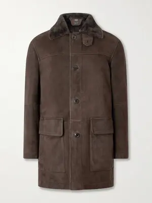 Zegna Shearling Coat - Brown