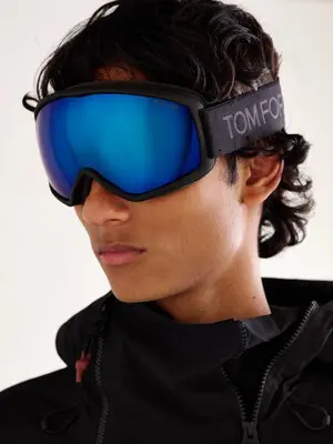 TOM FORD Webbing-trimmed Mirrored Ski Goggles