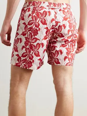 Orlebar Brown Bulldog Petralis Straight-leg Mid-length Printed Recycled Swim Shorts - Red