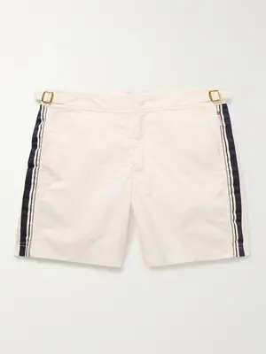 Orlebar Brown Bulldog Straight-leg Mid-length Printed Swim Shorts - Neutrals