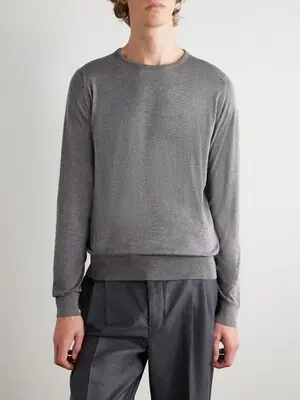 John Smedley Hatfield Sea Island Cotton Sweater - Gray