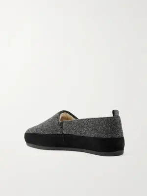 Mulo Plush-lined Suede-trimmed Wool Loafers