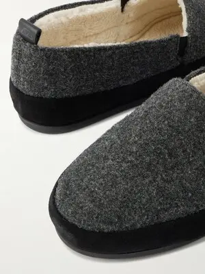 Mulo Plush-lined Suede-trimmed Wool Loafers