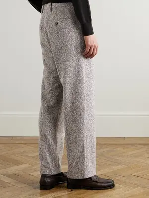 Nn07 Paw 1087 Straight-leg Recycled-herringbone Suit Trousers - Brown