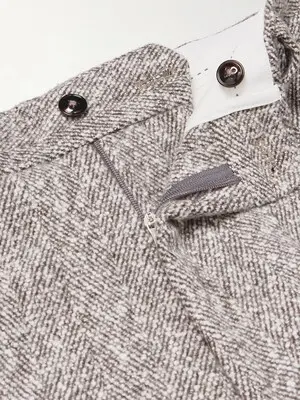 Nn07 Paw 1087 Straight-leg Recycled-herringbone Suit Trousers - Brown