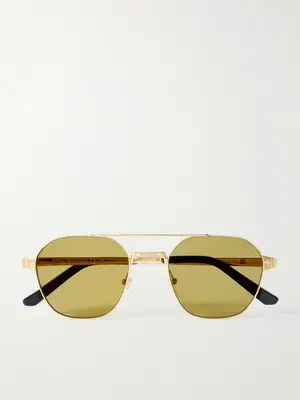 CARTIER Santos De Aviator-style Sunglasses - Gold